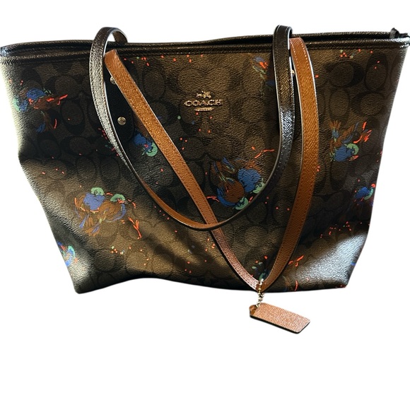 Coach | Bags | Coach Multicolor Bird Print Tote Bag | Poshmark